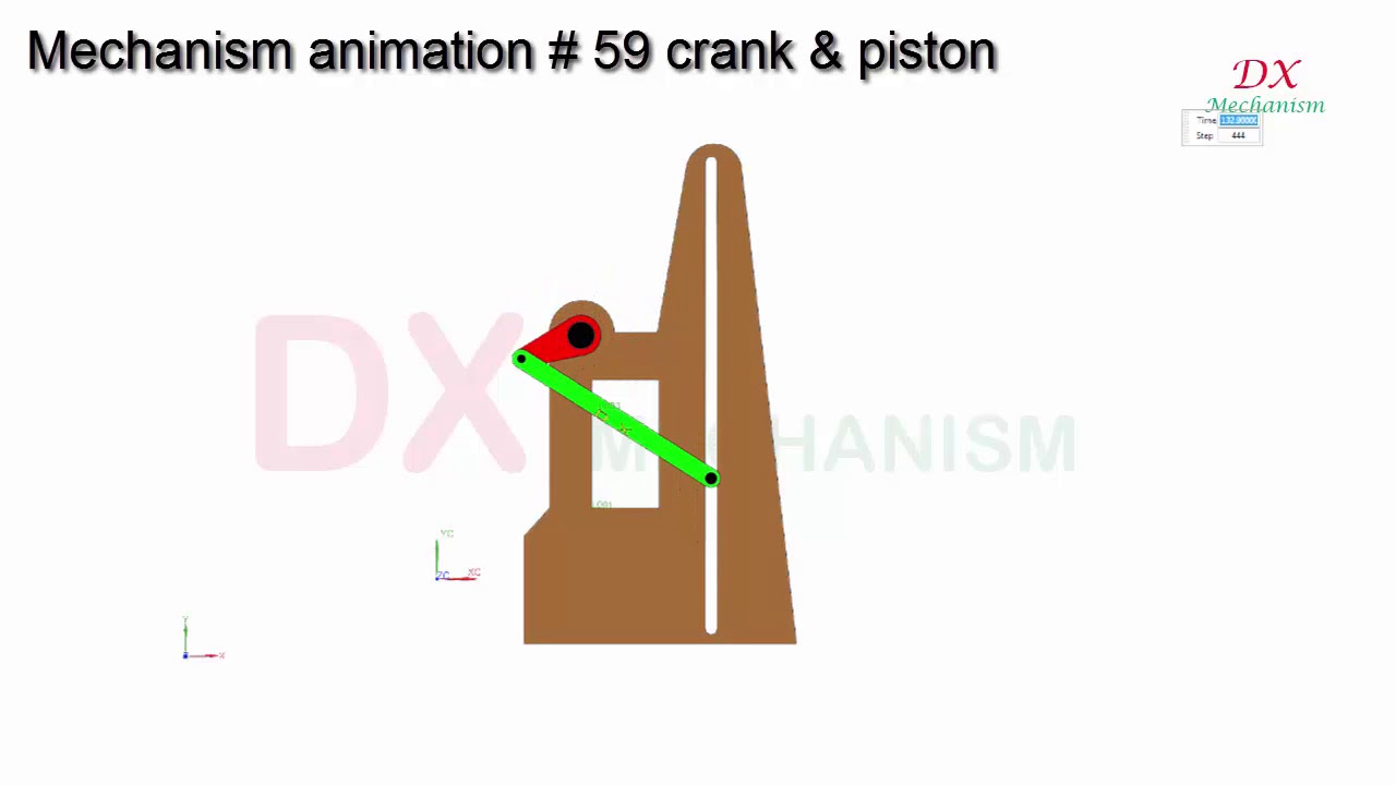 mechanism animation # 59 crank and piston - YouTube