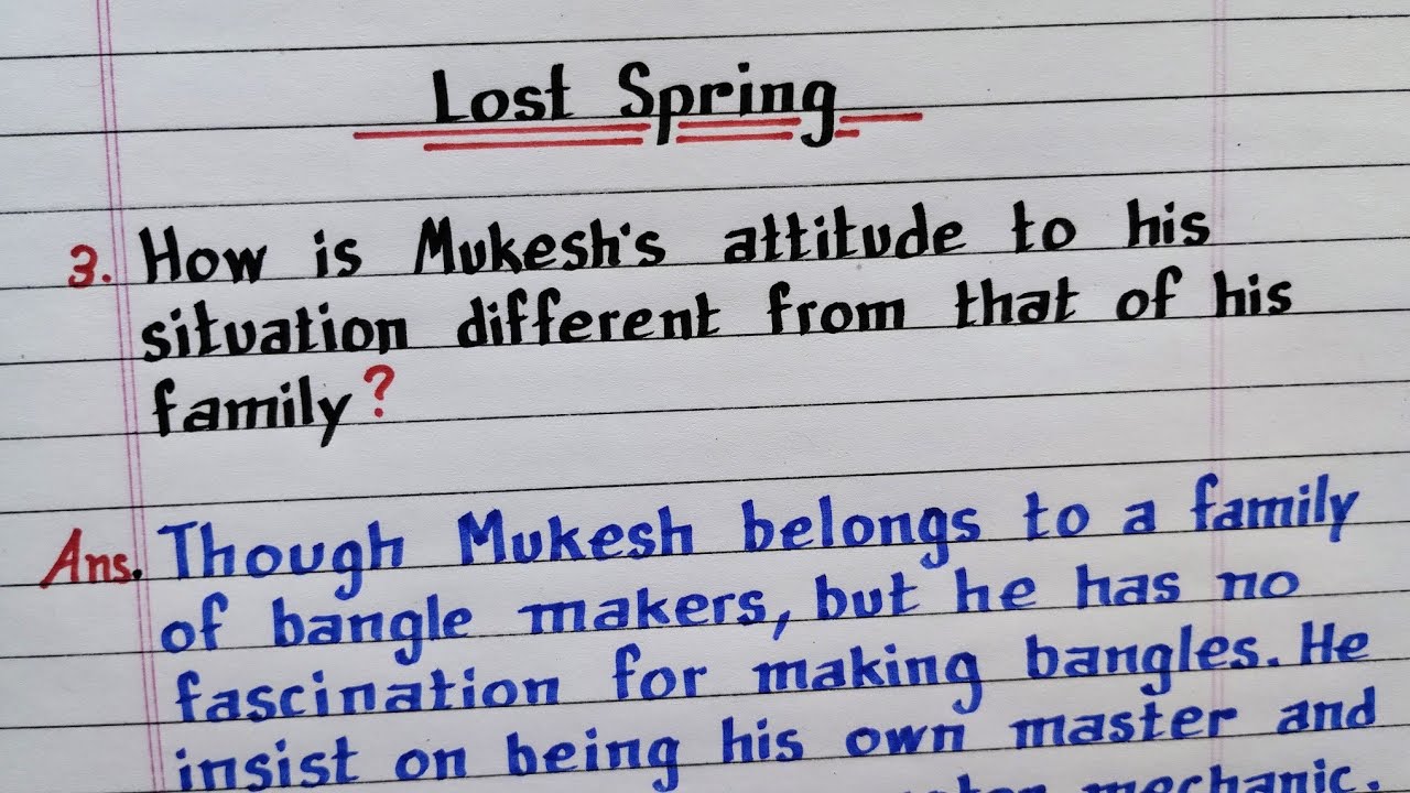 How is Mukesh's attitude to his situation different from that of his ...