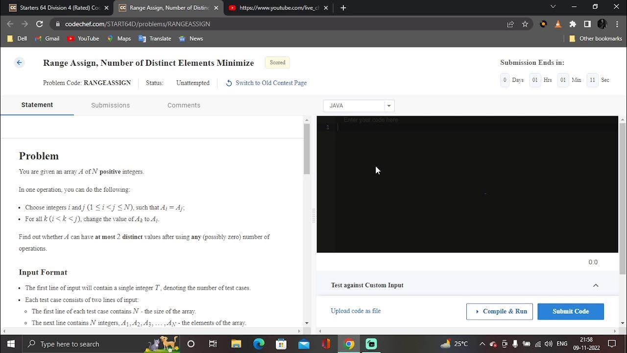 Starter 64 CodeChef Java programs #java #starter #codechef - YouTube