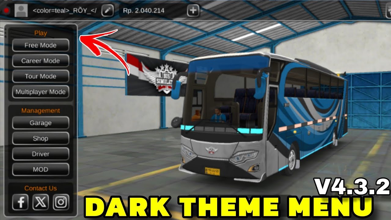 BUSSID MOD DARK THEME MENU V4.3.2 - YouTube