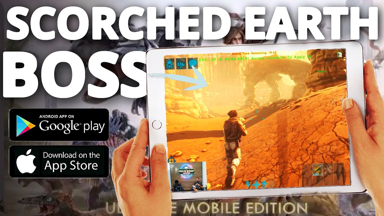GAMEPLAY no MAPA SCORCHED EARTH + BOSS | ARK ULTIMATE MOBILE EDITION ...