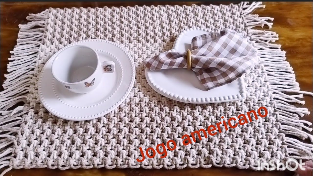 TUTORIAL JOGO AMERICANO EM MACRAMÊ - YouTube