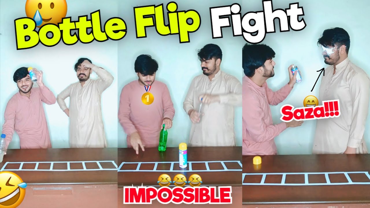 Bottle Flip Fight😂😂 @sufranvibzz - YouTube