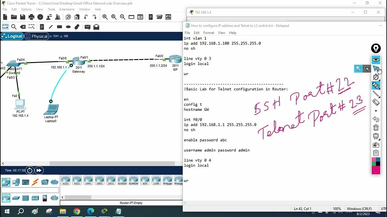 How To Configure Telenet In Cisco Router Ccna Networkforyou Youtube