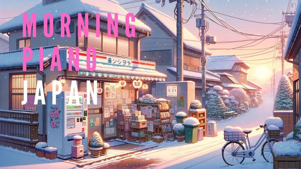 Morning Piano in Japan 🌨️🏮 | Cozy Snowfall & Japanese Aesthetic ...