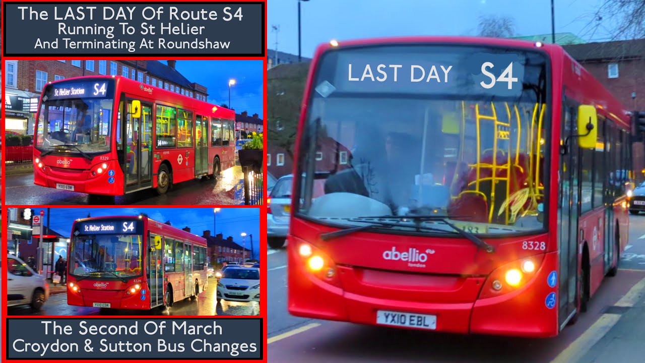 *THE LAST DAY* Of Route S4 Terminating At St Helier & Roundshaw ( 2/3 ...