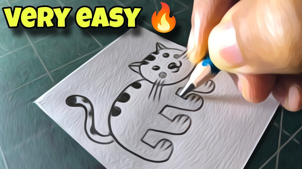 DRAW a Cat with JUST 5555! - YouTube