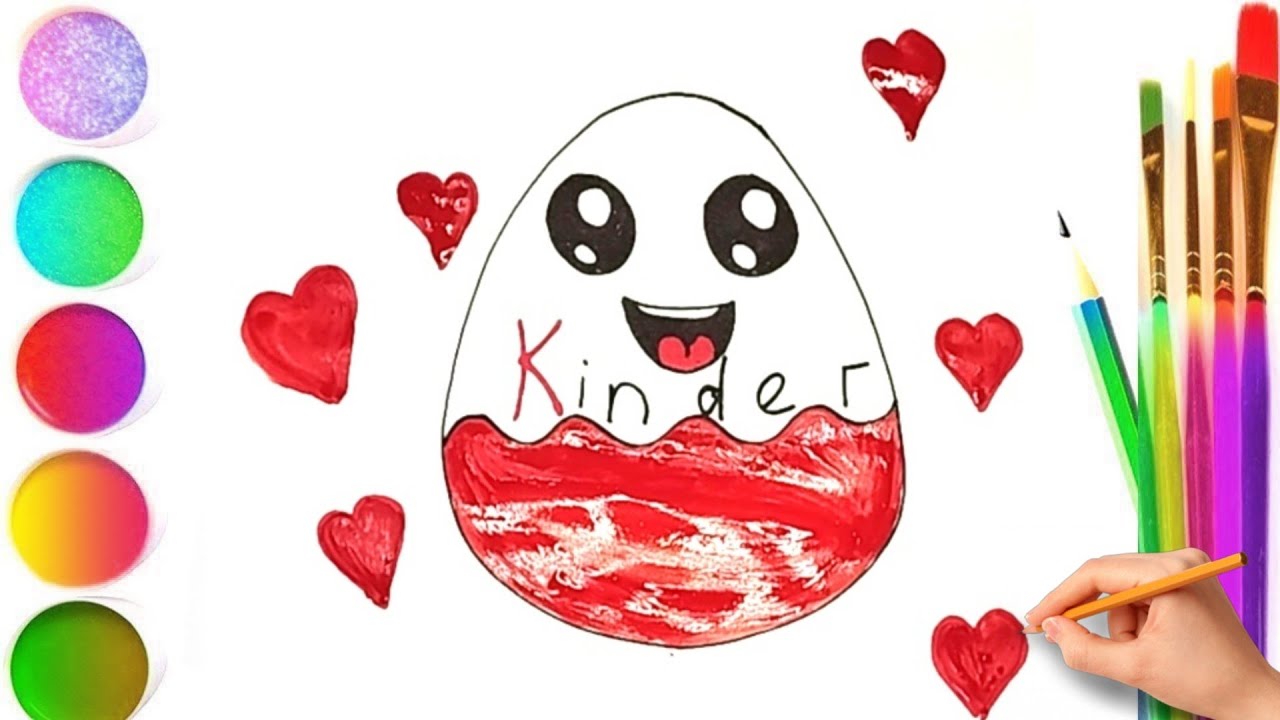 How to draw a cute Kinder easy and quikly.Kinder zeichnen.किंडर ड्रा ...