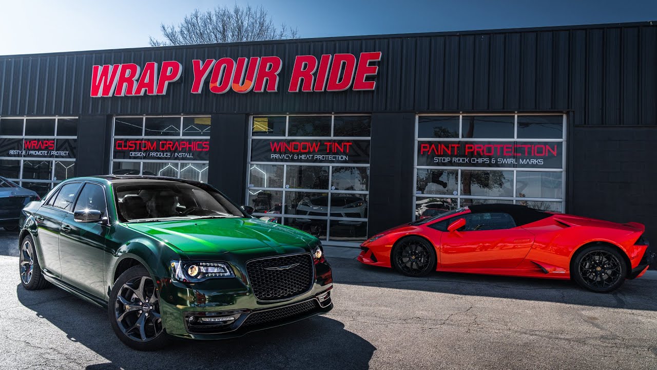 Wrapping a New Chrysler 300 in Hexis Green! - YouTube