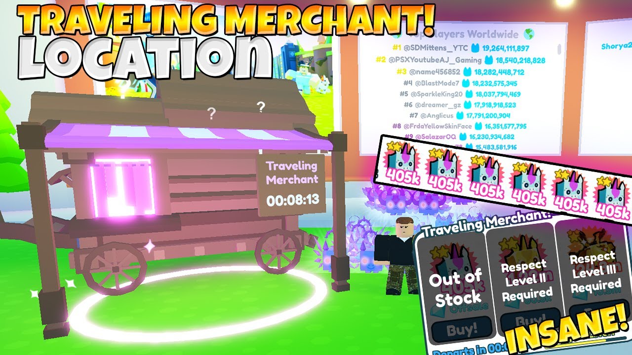 PET SIMULATOR X TRAVELING MERCHANT LOCATION! *INSANE* II ROBLOX - YouTube