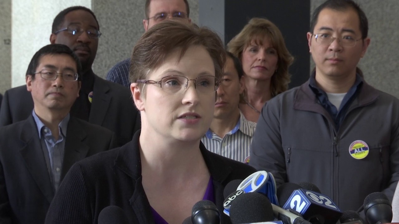 Vicki Wilson Speaks at a Press Conference for an Illinois School Case ...
