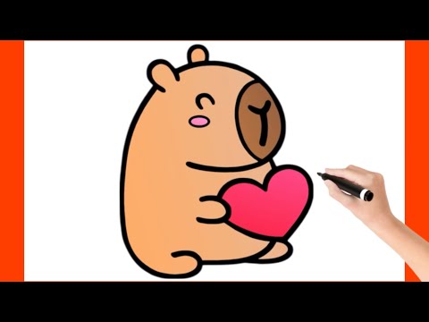 Çok Kolay Capybara Resmi Çizimi Ve Boyama, Capybara Nasıl Çizilir, Sevimli Resim Çizimleri