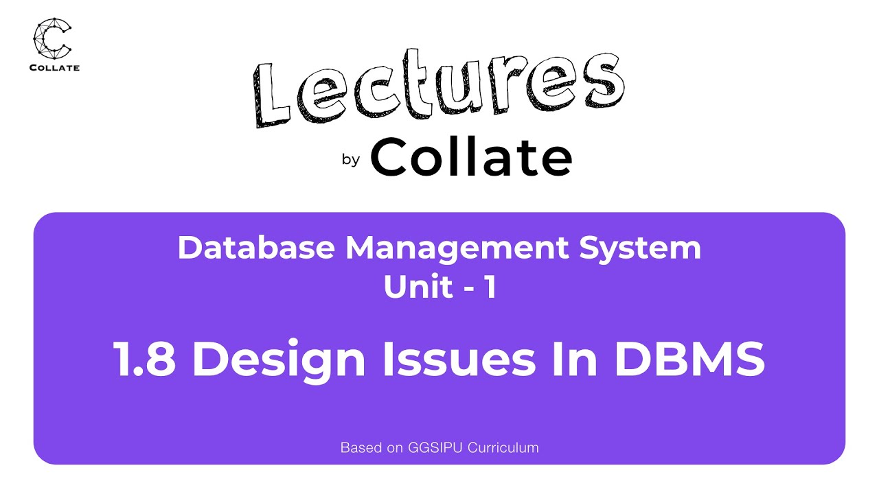 1.8 Design Issues in DBMS | DBMS | IPU - YouTube