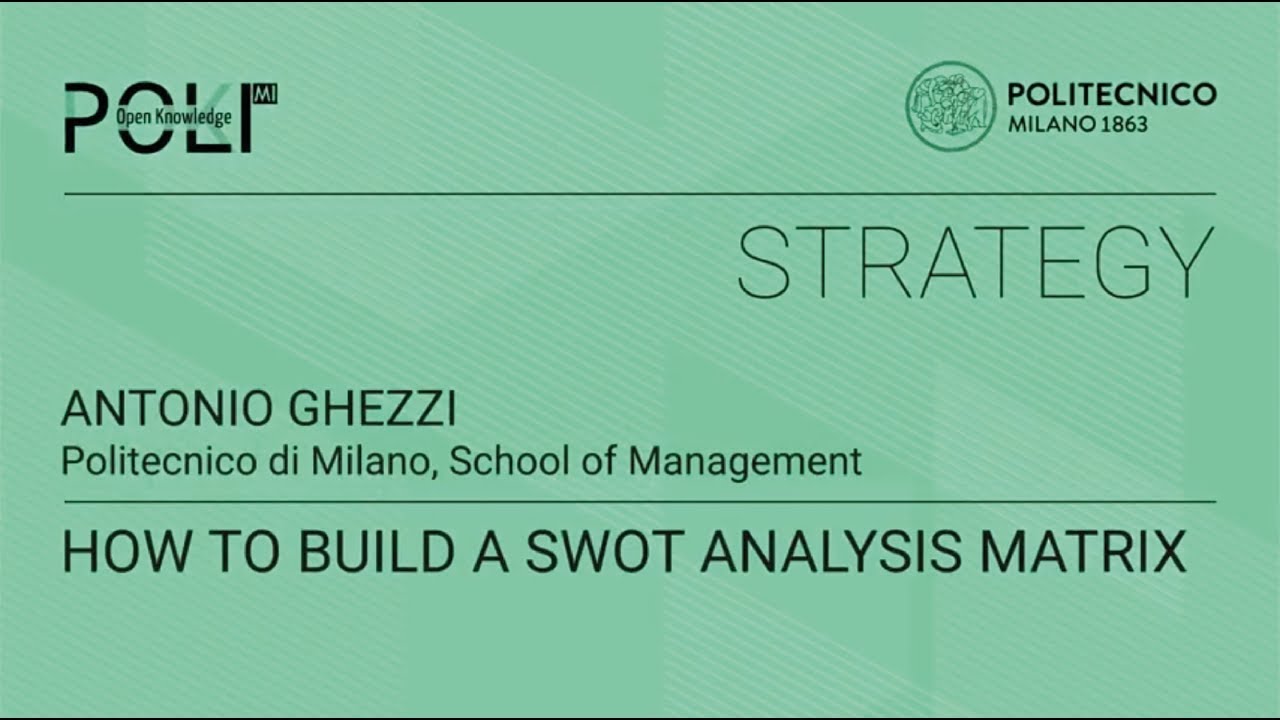 How to build a SWOT analysis matrix (Antonio Ghezzi) - YouTube