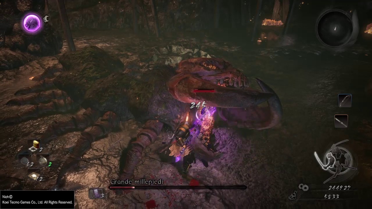 Nioh - Grande millepiede - Giant centipede - YouTube
