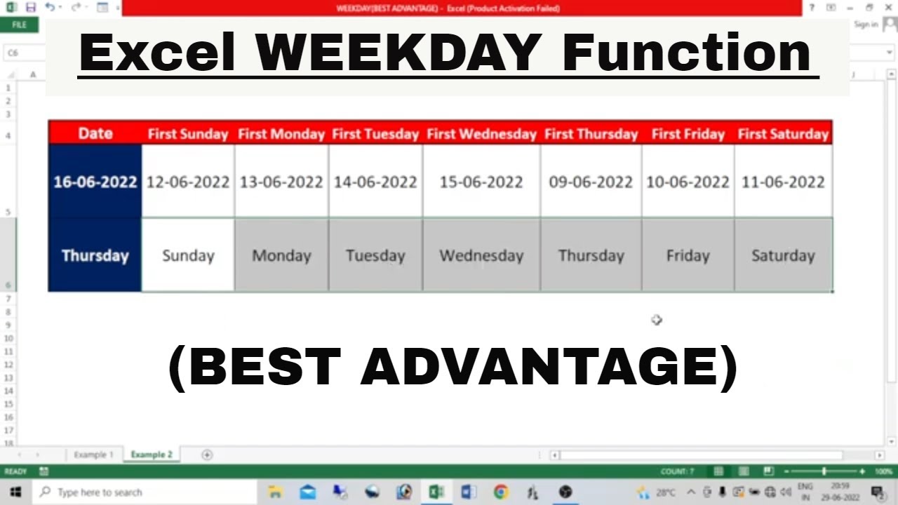 Excel WEEKDAY Function BEST ADVANTAGE How To Use The Weekday Excel WEEKDAY Function BEST ADVANTAGE How To Use The Weekday