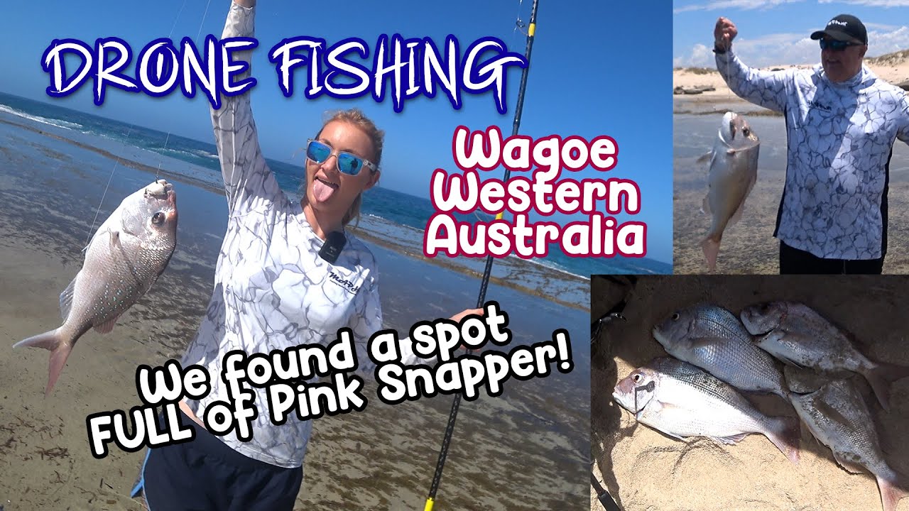 🎣 Drone Fishing for Pink Snapper at Wagoe Beach, Western Australia ...