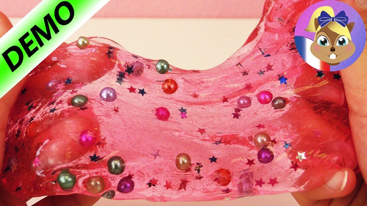 Slime fées avec perles & étoiles | Slime rose en pot | Démo en français ...