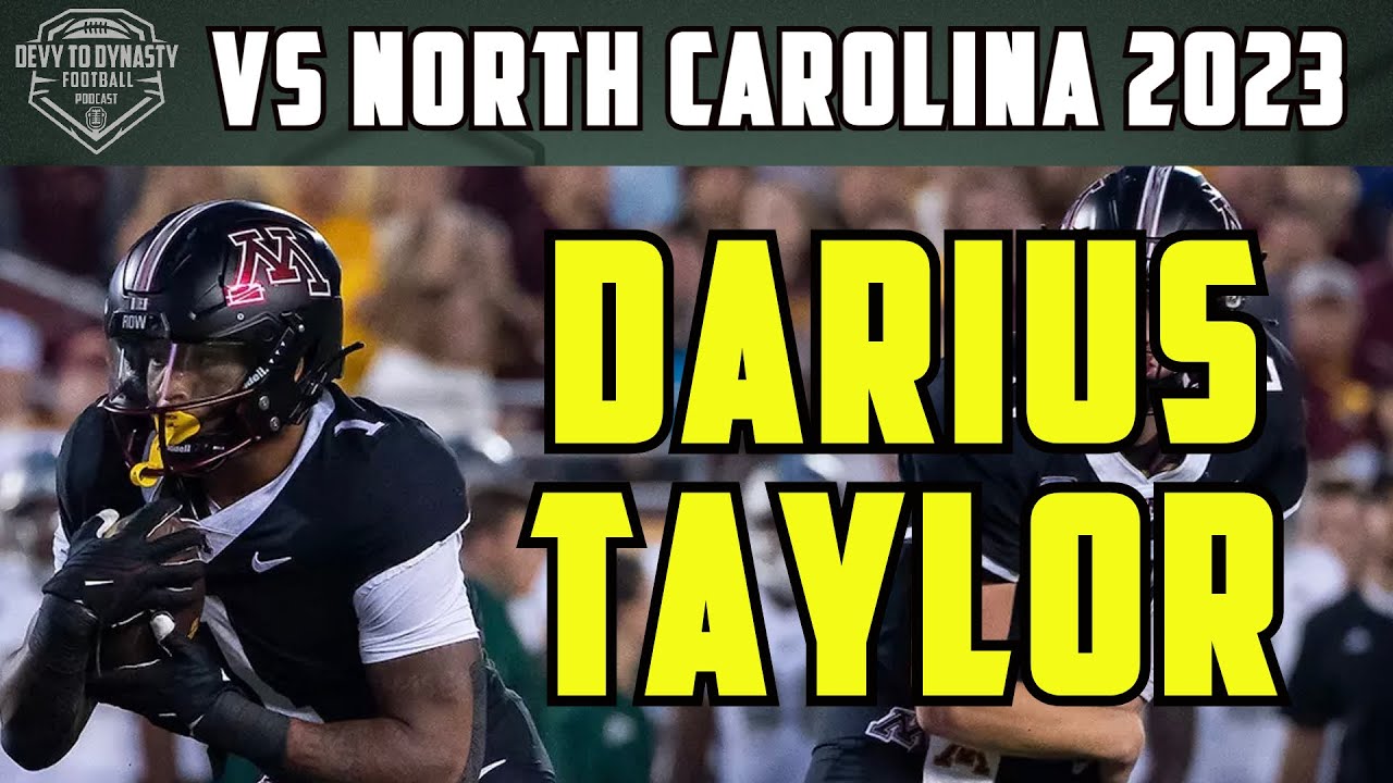 Darius Taylor Highlights vs UNC 2023 | Minnesota Football - YouTube