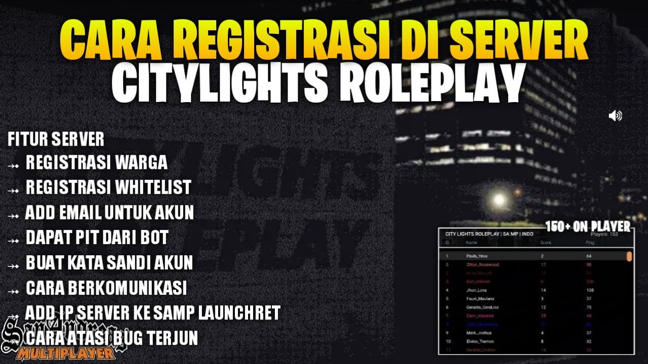 CARA BERMAIN DI SERVER CITYLIGHTS ROLEPLAY || GTA SAMP INDONESIA - YouTube