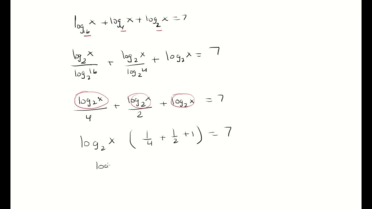 Log 16 x log 4 x log 2 x 7 YouTube Log 16 x log 4 x log 2 x 7 YouTube