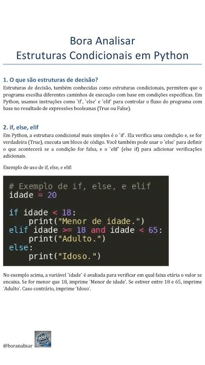 Estruturas condicionais em Python #analisededados #auditoria #automacao ...