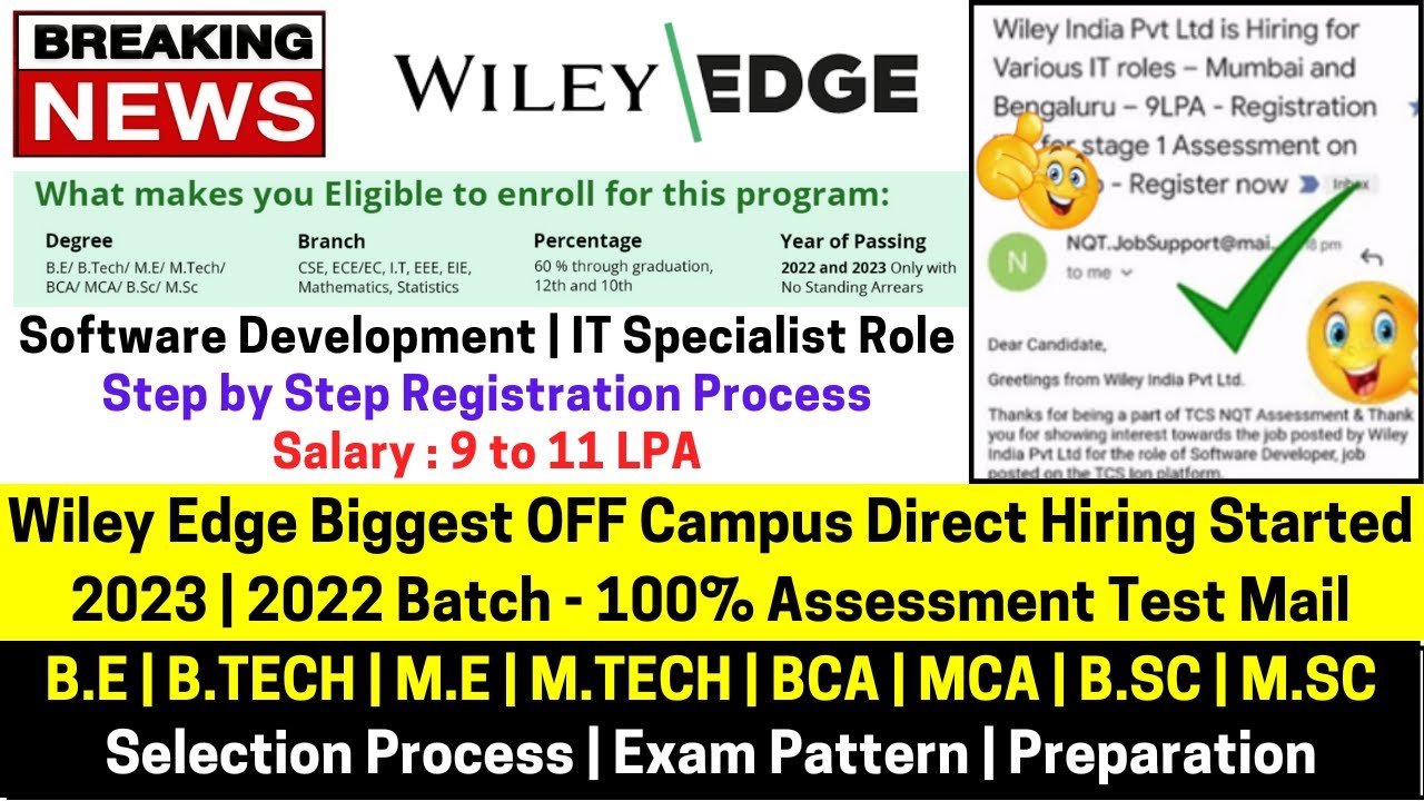Wiley Edge Biggest OFF-Campus Direct Hiring Started For 2023 |2022 ...