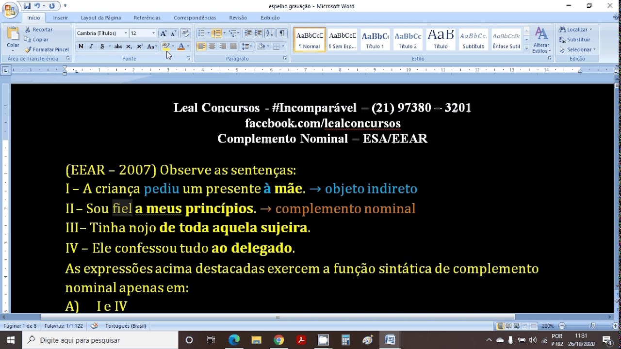 Questões Sobre Complemento Nominal - LIBRAIN
