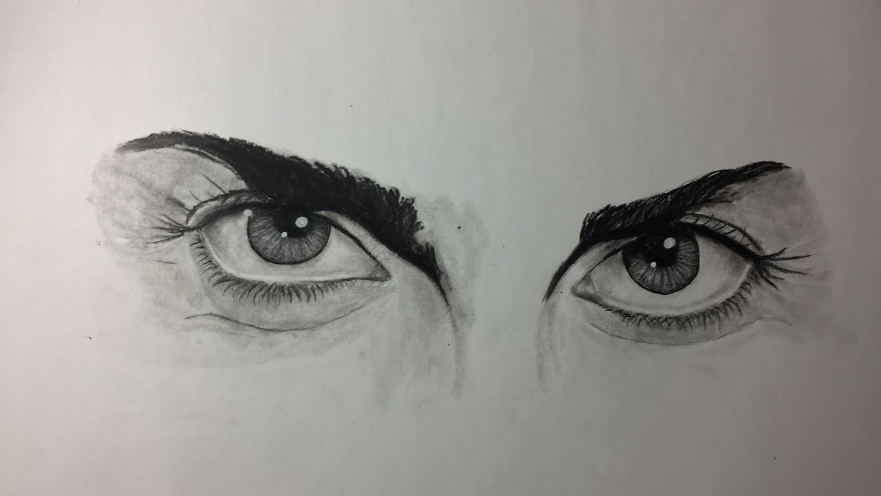 How To Draw Semi-Realistic eye | Timelapse art - YouTube