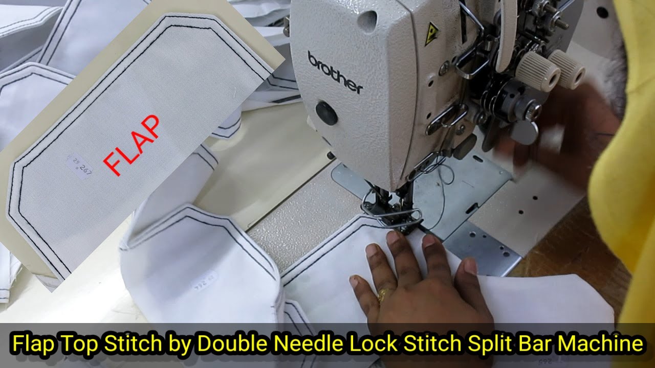 Flap Top Stitch by Double Needle Lock Stitch Split Bar Sewing Machine ...