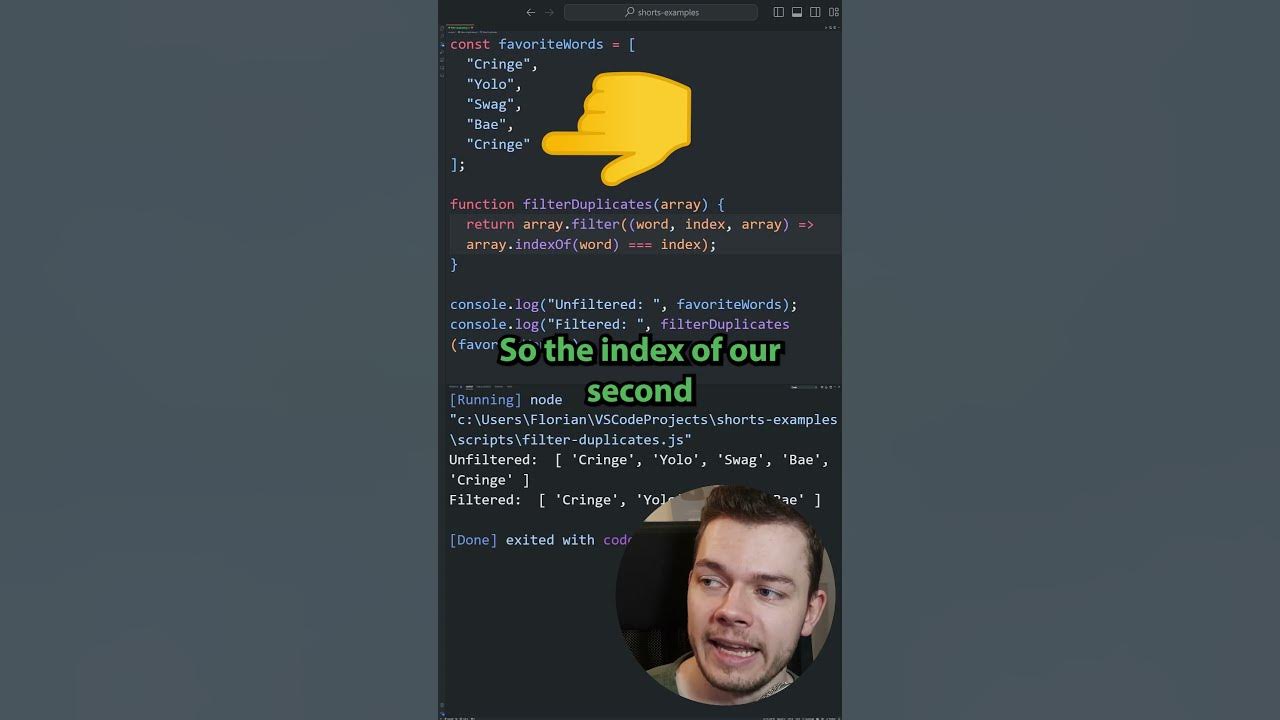 Filter Duplicate Elements From Array In Javascript 💡 Javascript Javascriptlearning Webdev 