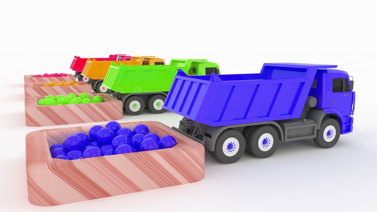 LEARN COLORS TRUCK CARS & Ball - Learn colors for children Colours for ...