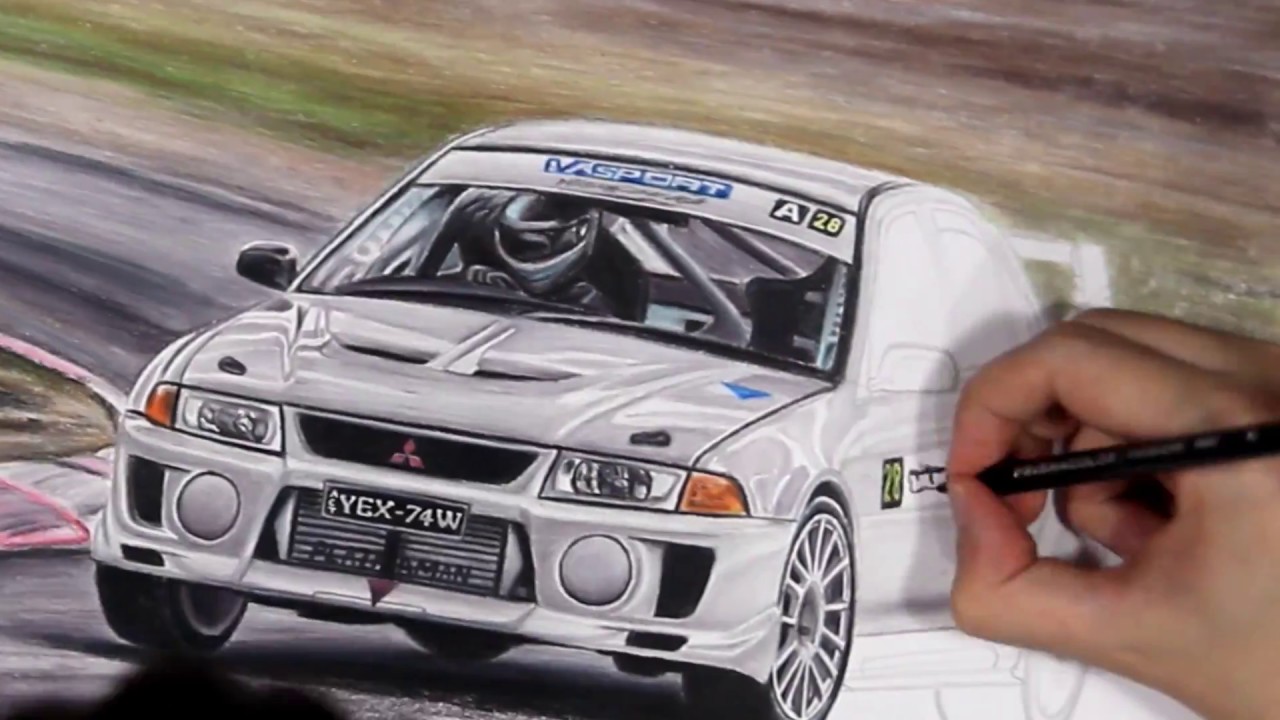 Mitsubishi EVO 5 | Australia | Car Drawing by Orhan Özvatan - YouTube