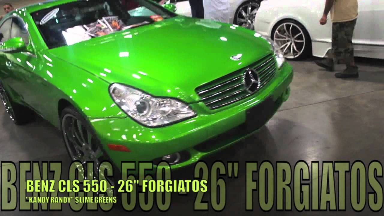 SLIME GREEN BENZ'S ON 26" & 30" FORGIATOS!!! COMPLETE XTRA WETT!! - YouTube