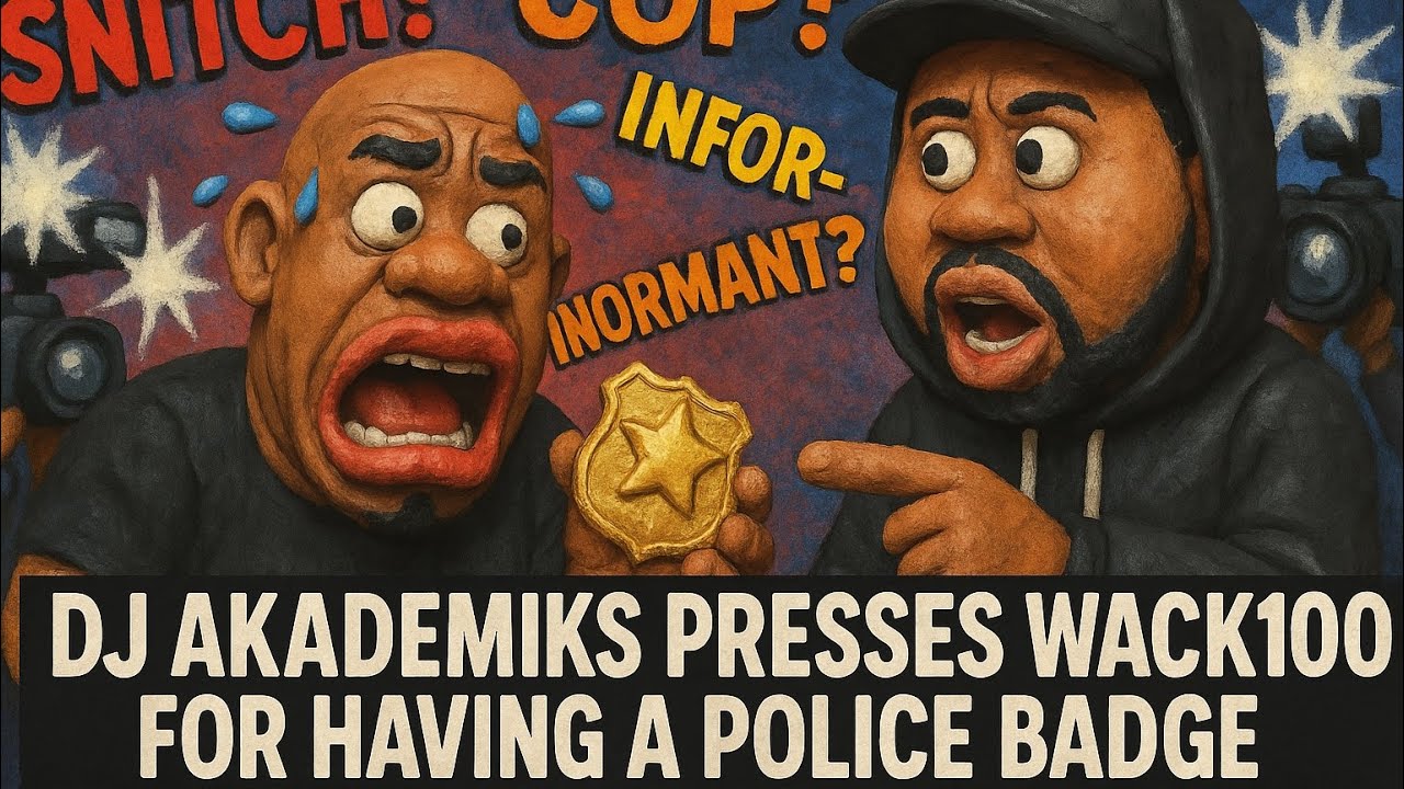 DJ AKADEMICS PRESSES WACK100 OVER POLICE BADGE! IS HE A COP, SNITCH, OR ...