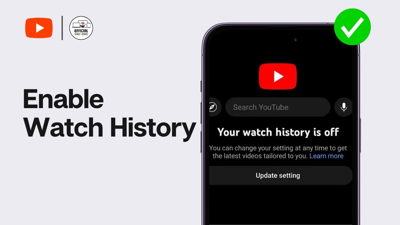 How to Fix Your Watch History is Off YouTube Problem (Easy: 2024) - YouTube