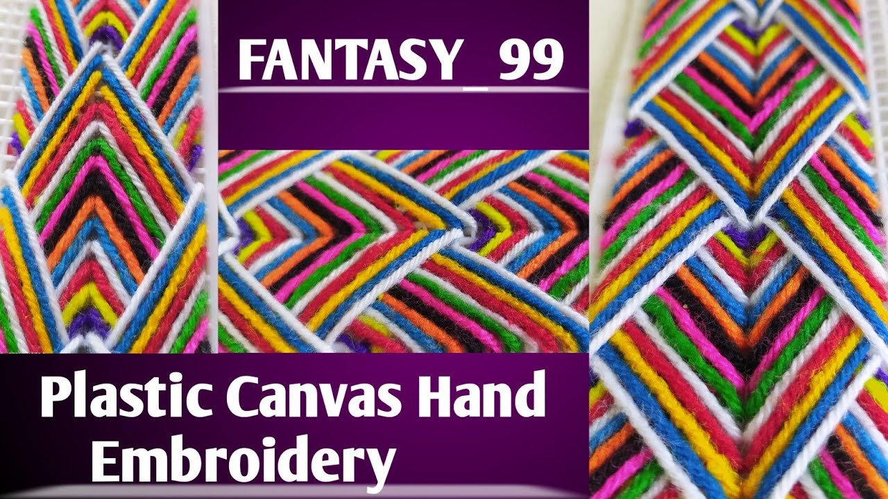 Woolen design on plastic canvas mat sheet.Plastic Canvas Hand ...