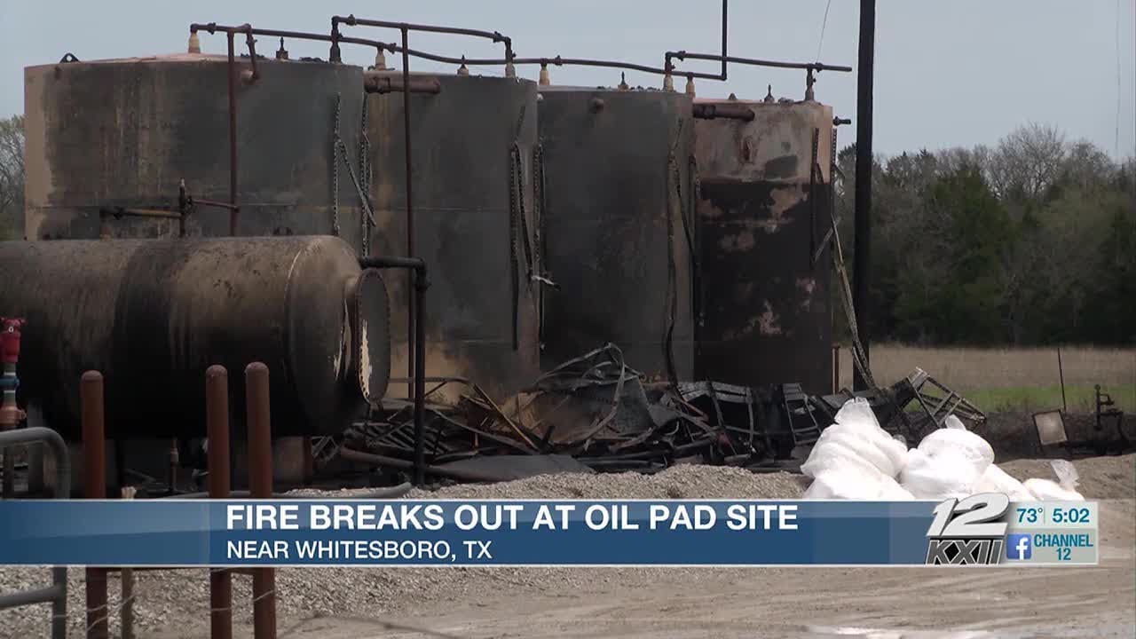 Lightning causes oil tank fire near Whitesboro - YouTube