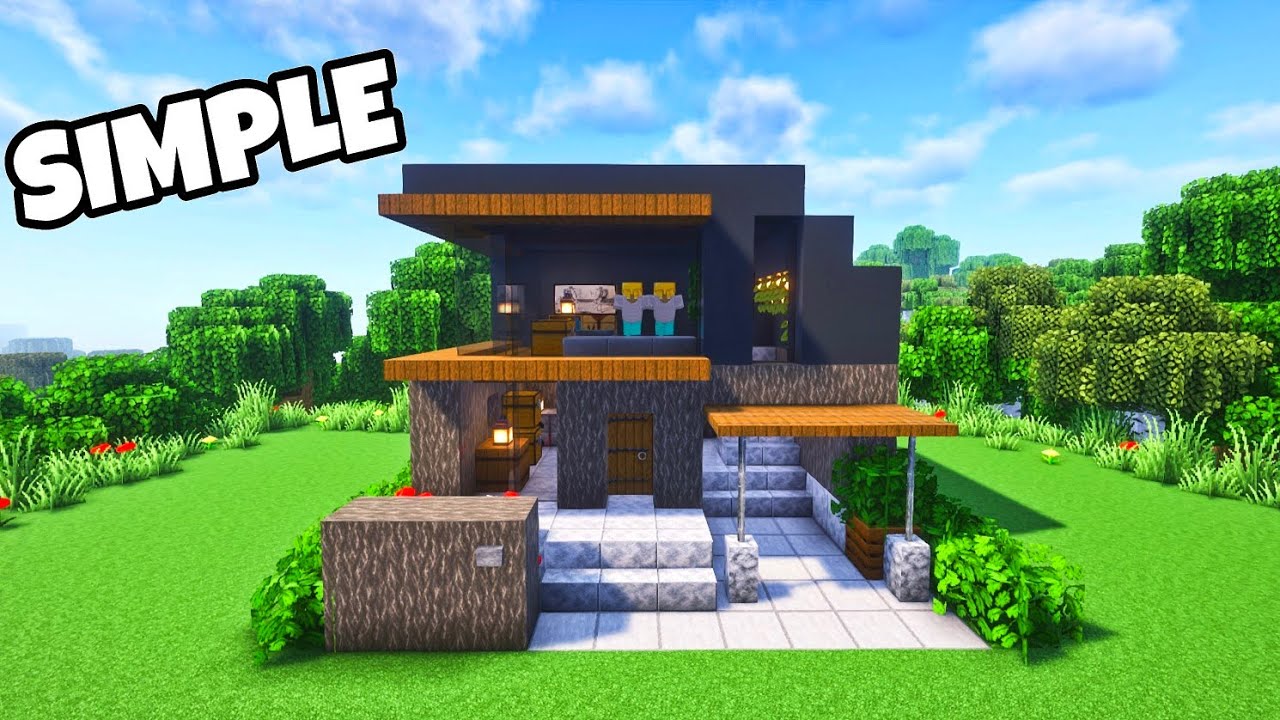 Minecraft: How to make Simple Modern House - YouTube
