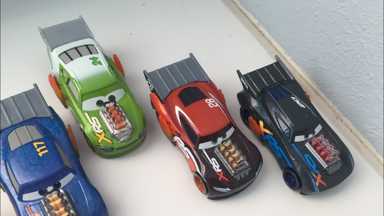 Disney Cars XRS Drag Racers Brick Yardley Jackson Storm and Tim ...