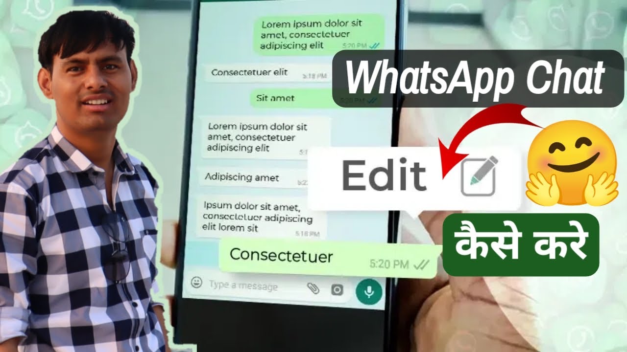 Whatsapp Chat Edit कैसे करे | How to edit WhatsApp message - YouTube