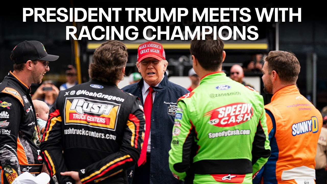 SOON 🔴 Trump holds photo-op with NASCAR, IndyCar champions - YouTube