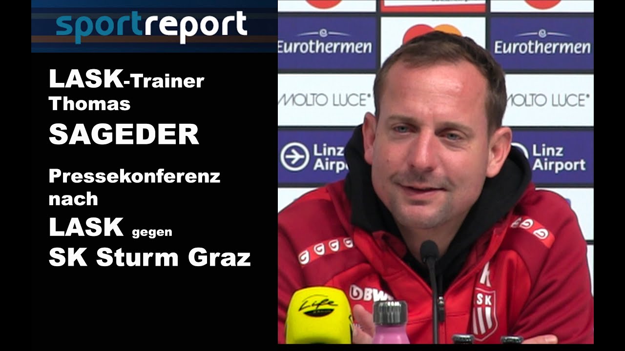 Thomas Sageder (Trainer LASK) - die Pressekonferenz nach dem 3:1-Sieg ...