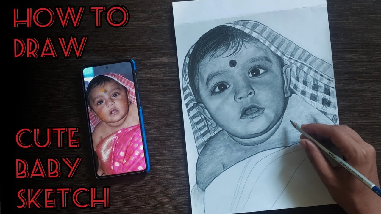 HYPER REALISTIC CUTE BABY DRAWING. pencil drawing.pencil sketch. how to ...