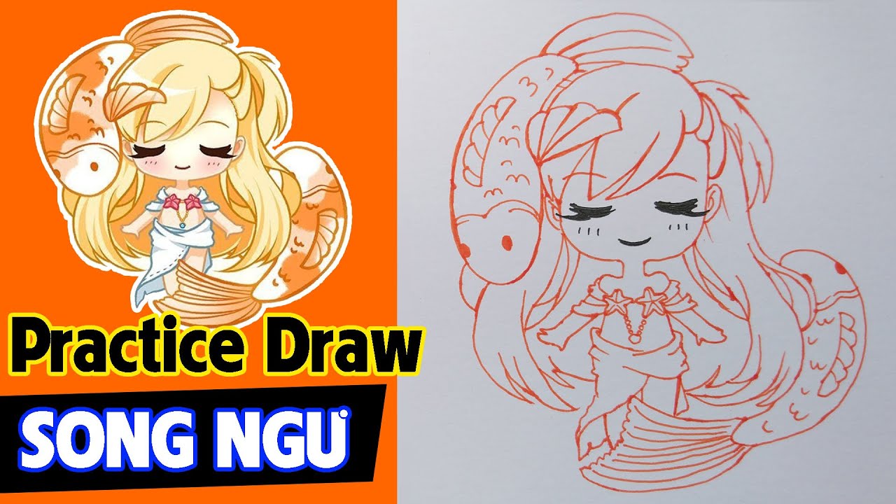 How I Draw Without Sketch | Vẽ Cung Mật Ngữ | Vẽ Cung Song Ngư Nữ - YouTube