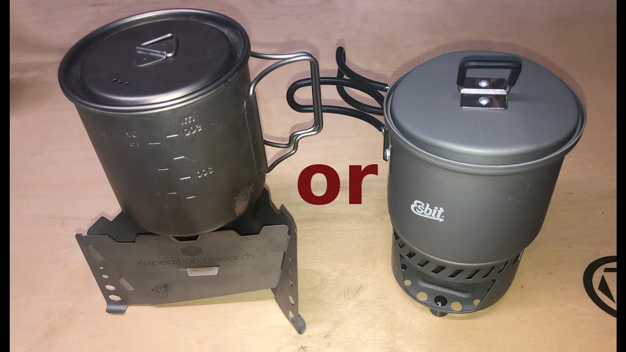 Expedition Research Titanium Stove VS Esbit 3 Piece Cookset - YouTube
