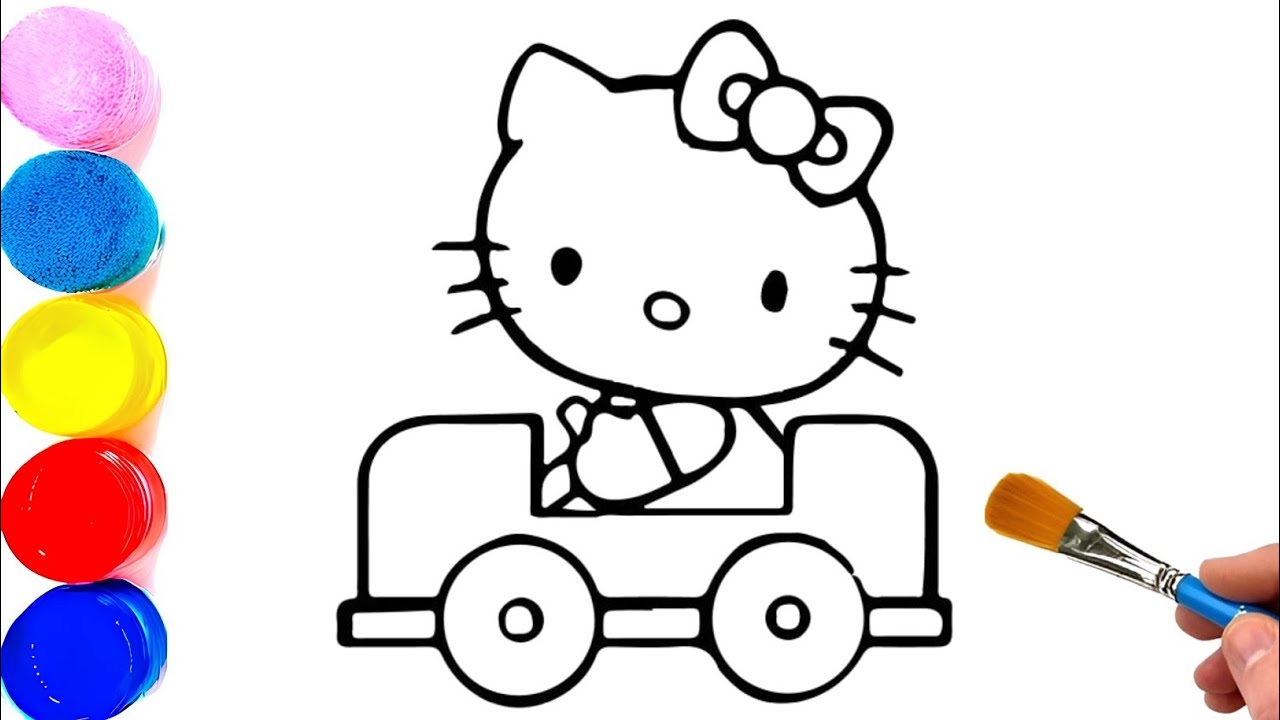 How to draw a hello kitty with heart step by step || hello kitty ...