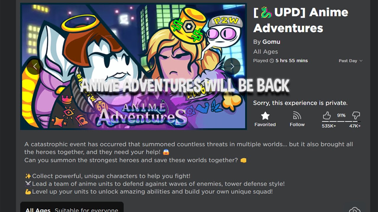 Anime Adventures will Come back soon... - YouTube