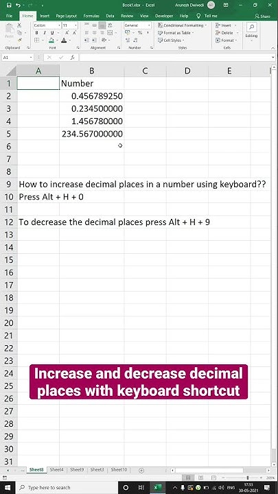 Manipulating decimal places with keyboard shortcuts - YouTube