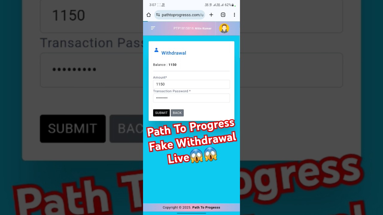 path to progress fake withdrawal ! path to progress paisa withdraw ...